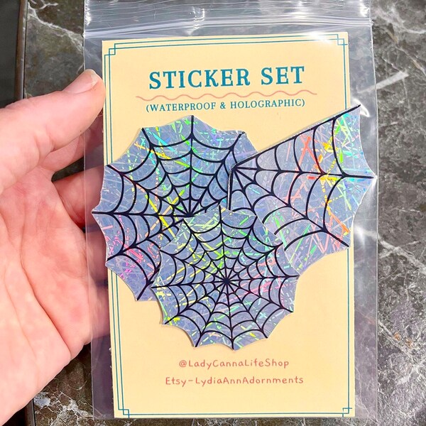 Holographic Spider Web Stickers - Etsy