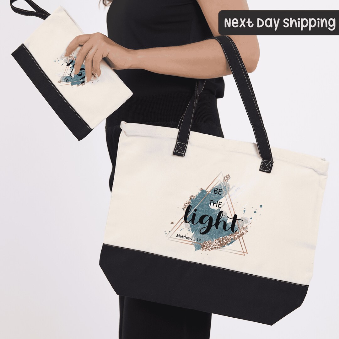 Canvas Bible Tote Bag, Be the Light Tote, Stylish Religious Tote Bag ...