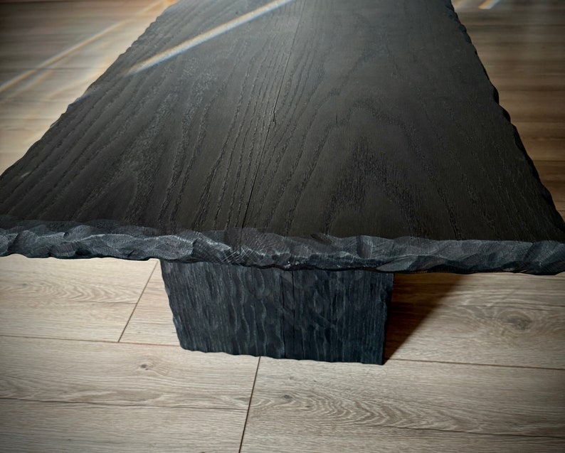 Sculpted Yakisugi Coffee Table | Japanese Charred Wood Tea Table ...