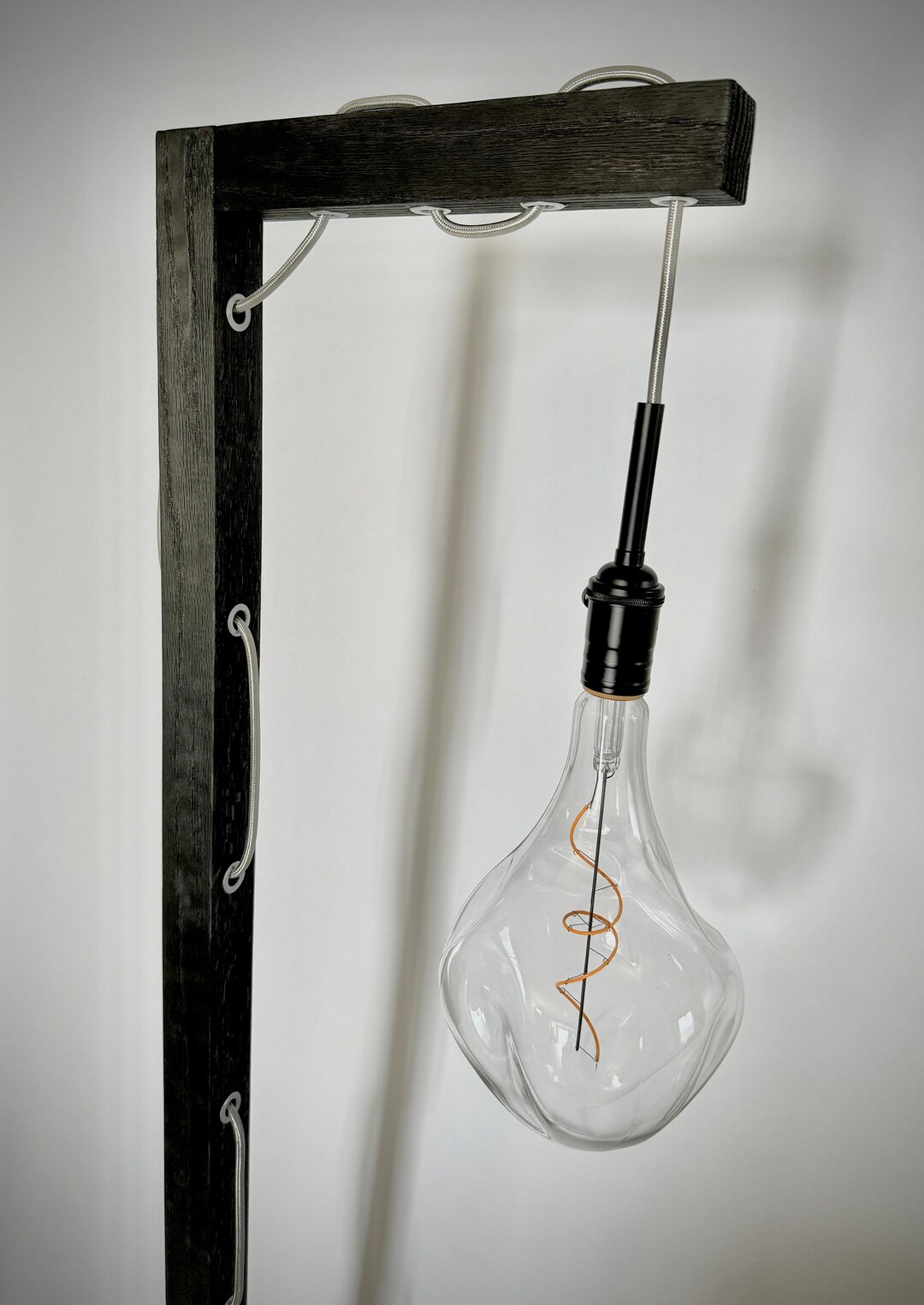 Brutalist Yakisugi Silver Laced Floor Lamp | Shou Sugi Ban Light ...