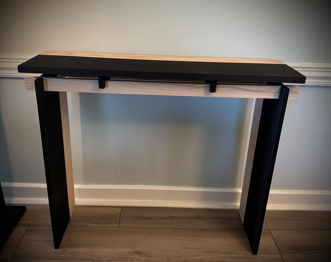 Yakisugi Console Table | Modern Skinny Console Table | Japanese Style Table | Modern Black ...