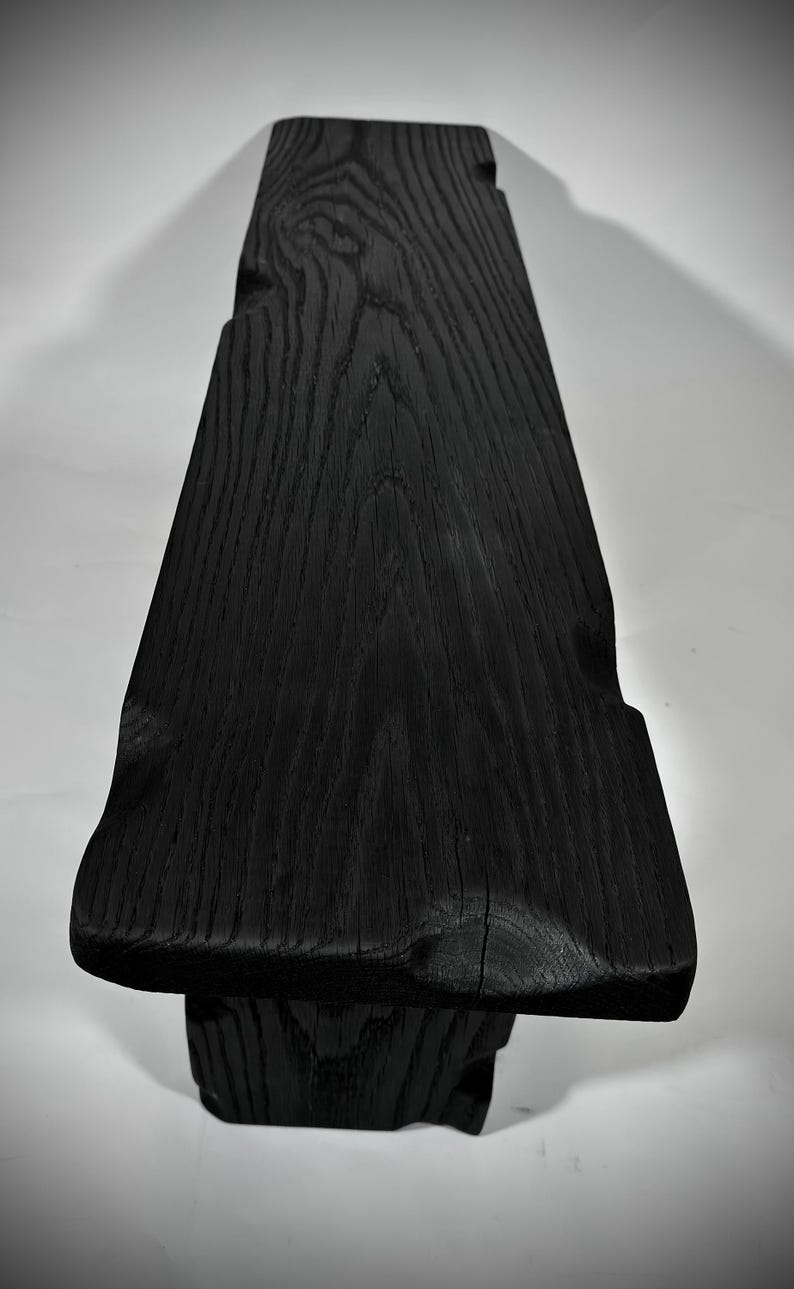 Yakisugi Wabi Sabi Sculpted Bench Shou Sugi Ban Black Oak Table ...