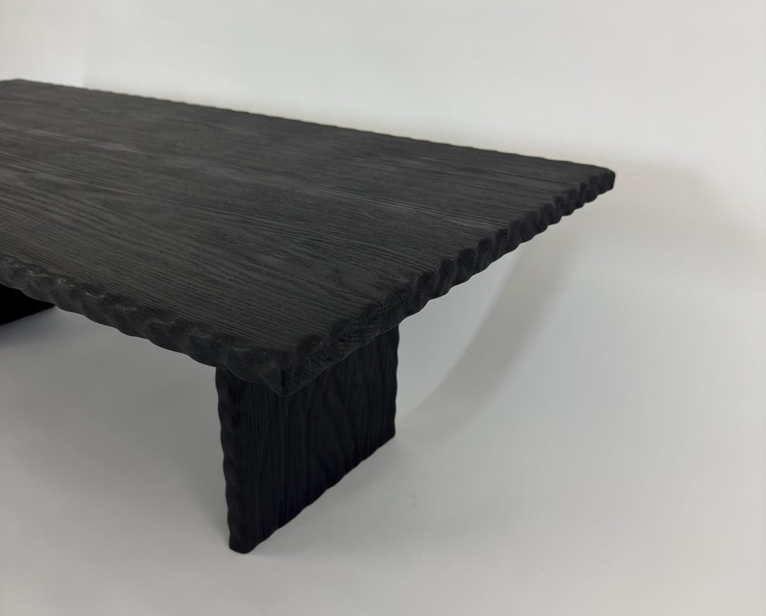 Sculpted Yakisugi Coffee Table | Japanese Charred Wood Tea Table ...