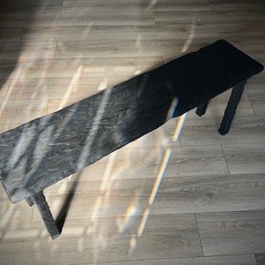 Yakisugi Sculpted Bench | Shou Sugi Ban Black Oak Bench | Wabi-sabi ...