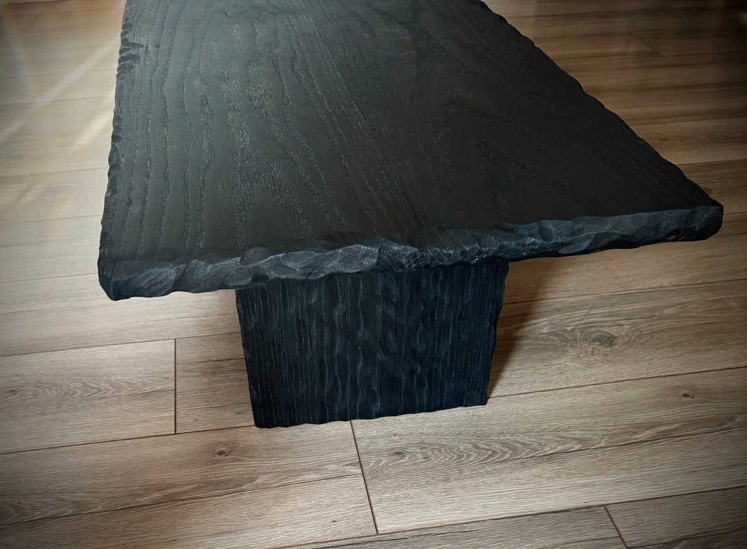 Sculpted Yakisugi Coffee Table | Japanese Shou Sugi Ban Tea Table ...
