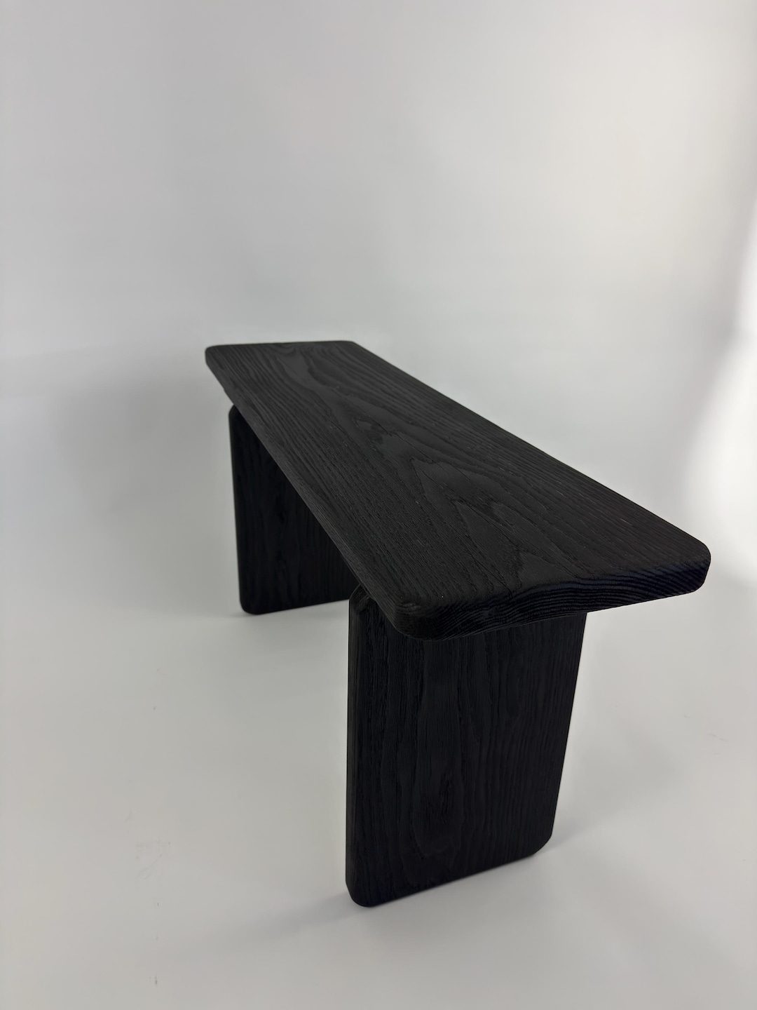 Shou Sugi Ban Solid Oak Bench | Wabi Sabi Entryway Bench | Sculptural ...