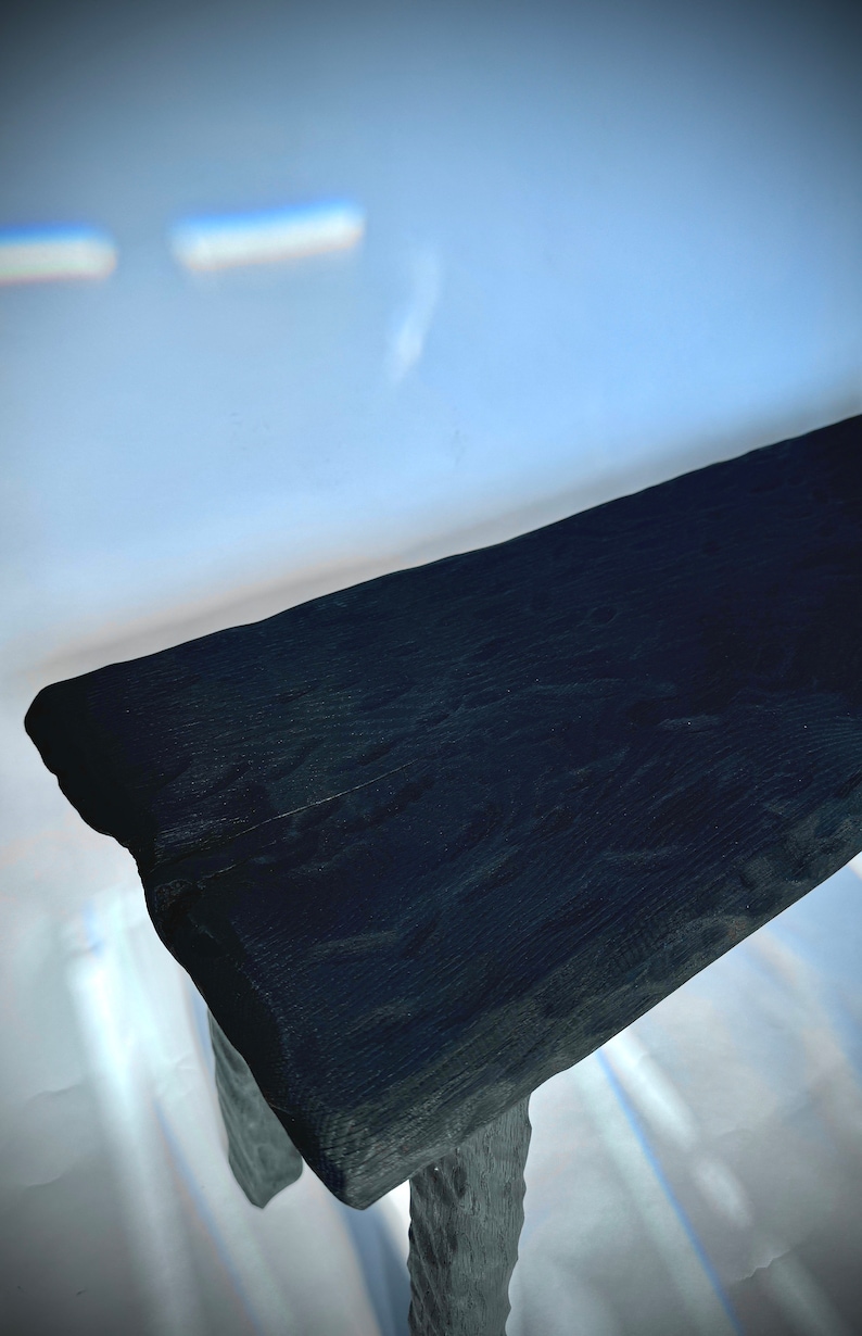 Yakisugi Sculpted Bench | Shou Sugi Ban Black Oak Bench | Wabi-sabi ...