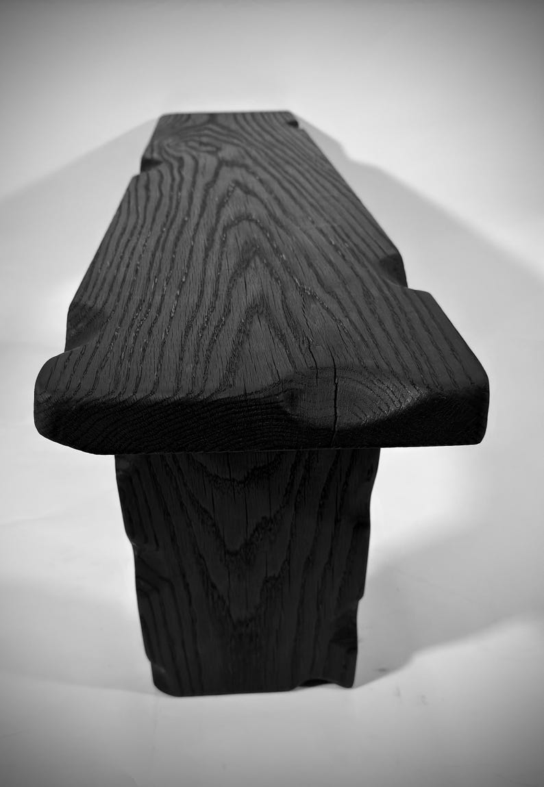 Yakisugi Wabi Sabi Sculpted Bench Shou Sugi Ban Black Oak Table ...