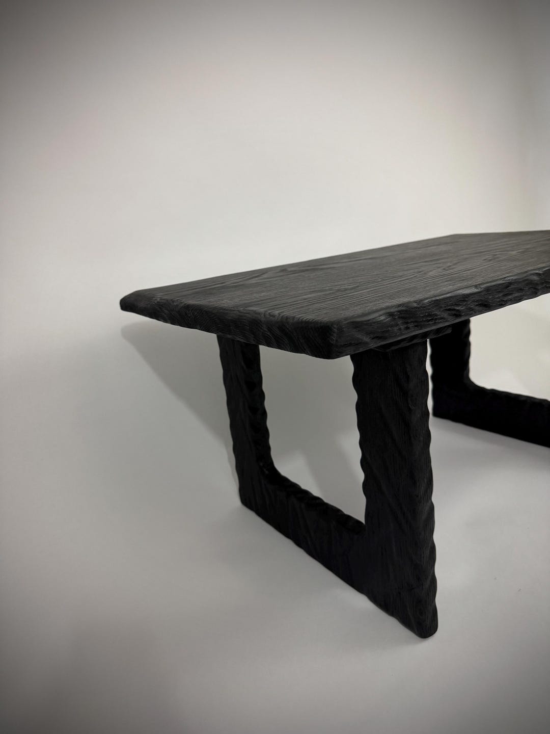 Shou Sugi Ban Table | Sculpted Oak Console Table | Japanese Yakisugi ...