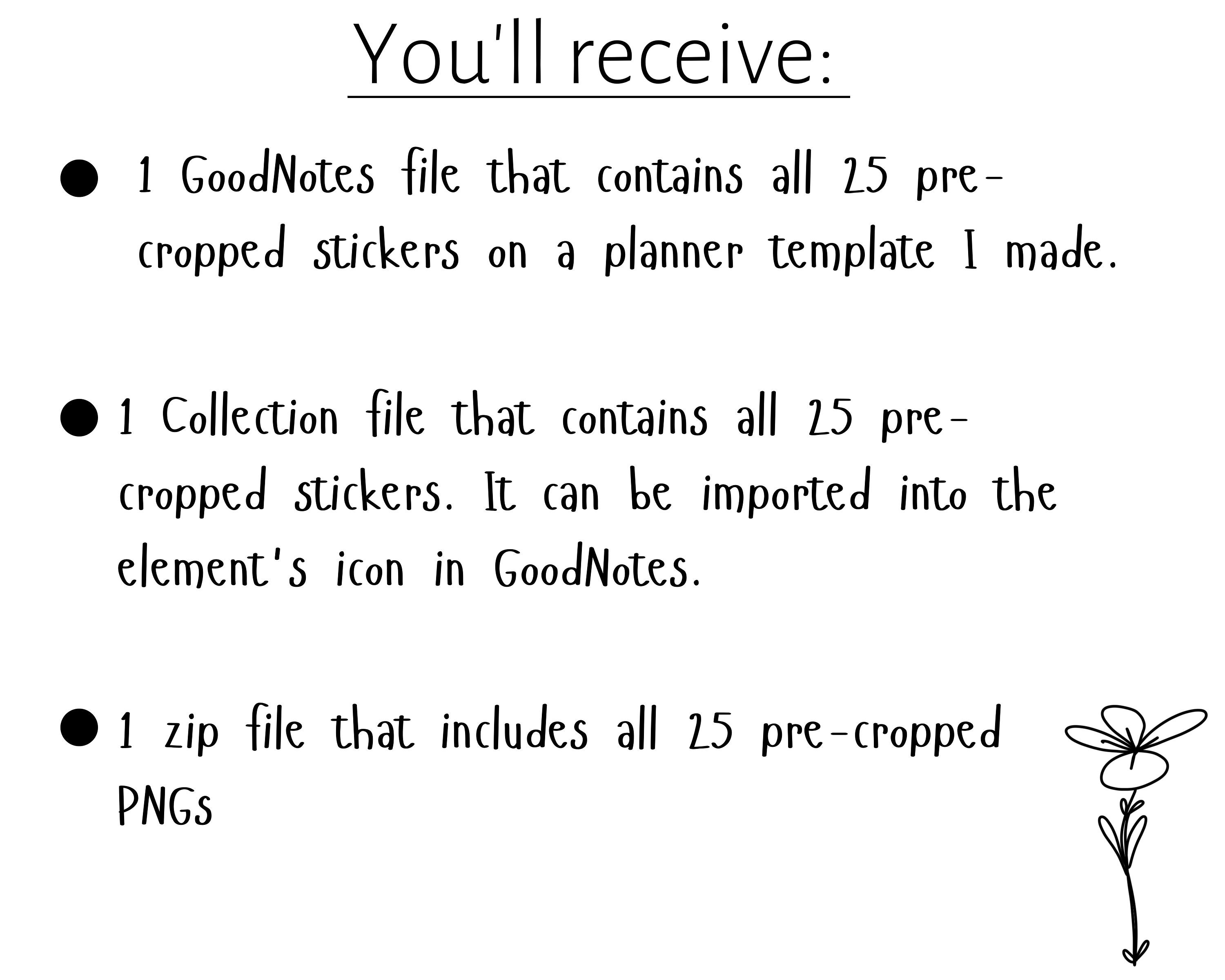 Floral Goodnotes Stickers, Flower Stickers, Digital Stickers, Journal ...