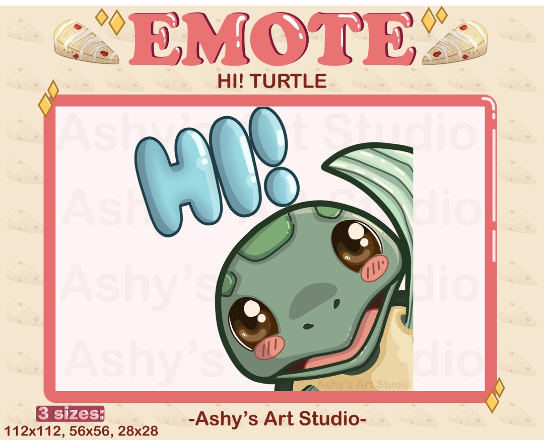 HI TURTLE EMOTE | Twitch | Youtube | Discord | Wave Emote | Turtle ...