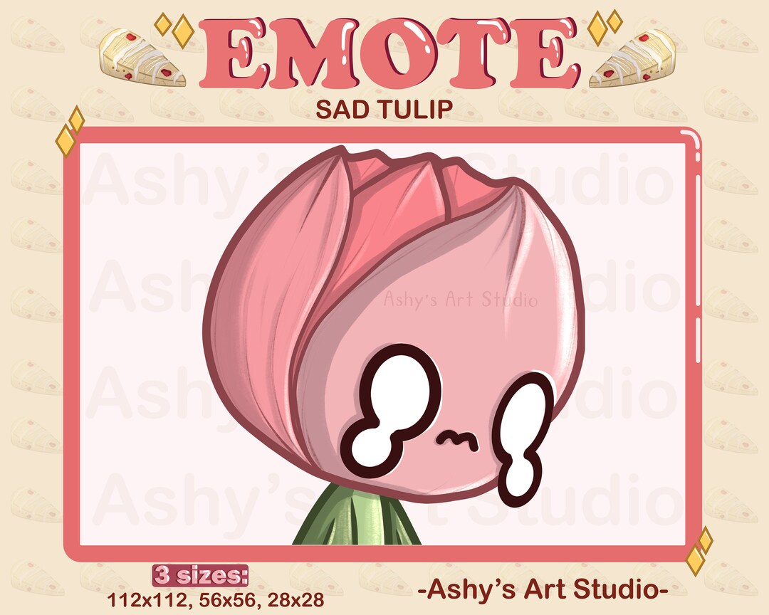 SAD TULIP EMOTE | Twitch, Youtube, Discord, Emotes, Plant Emote, Crying ...