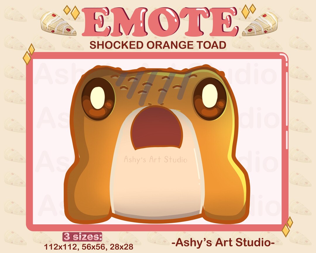 ORANGE SHOCKED TOAD Emote | Twitch | Youtube | Discord | Emote | Toad ...
