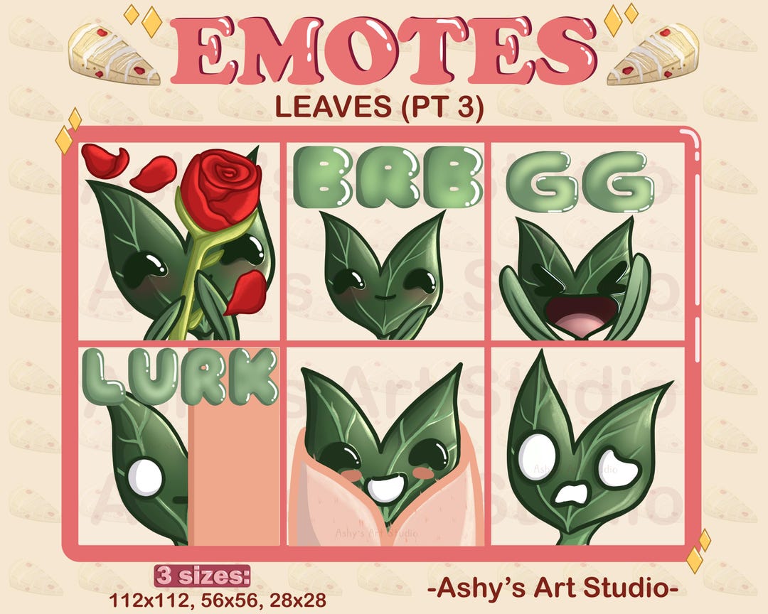 LEAF EMOTES (pt 3), Twitch, Youtube, Discord, Fantasy Emotes, Emotes ...