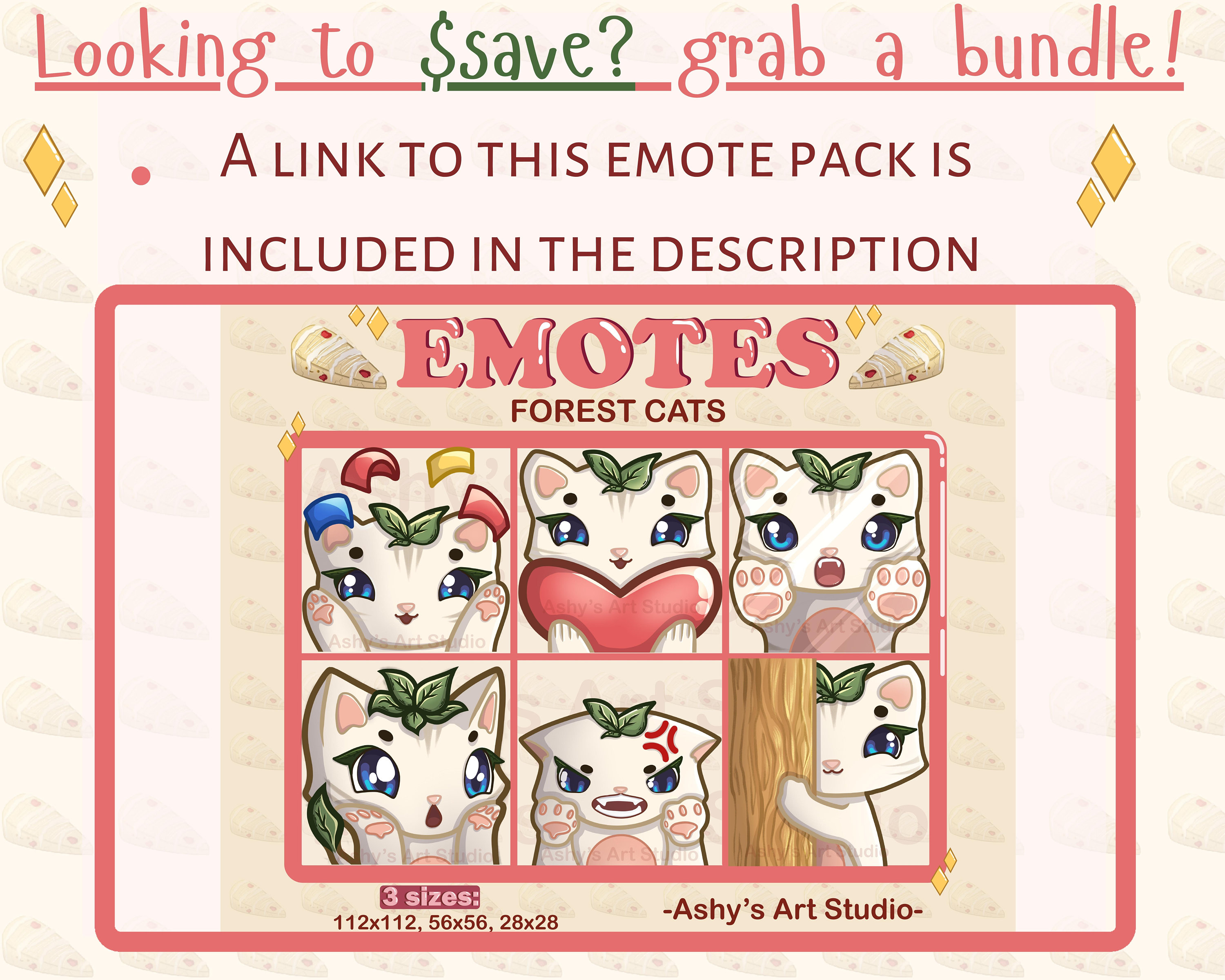 WOW FOREST CAT Emote Twitch Youtube Discord Emote Cat Emote Sparkle ...