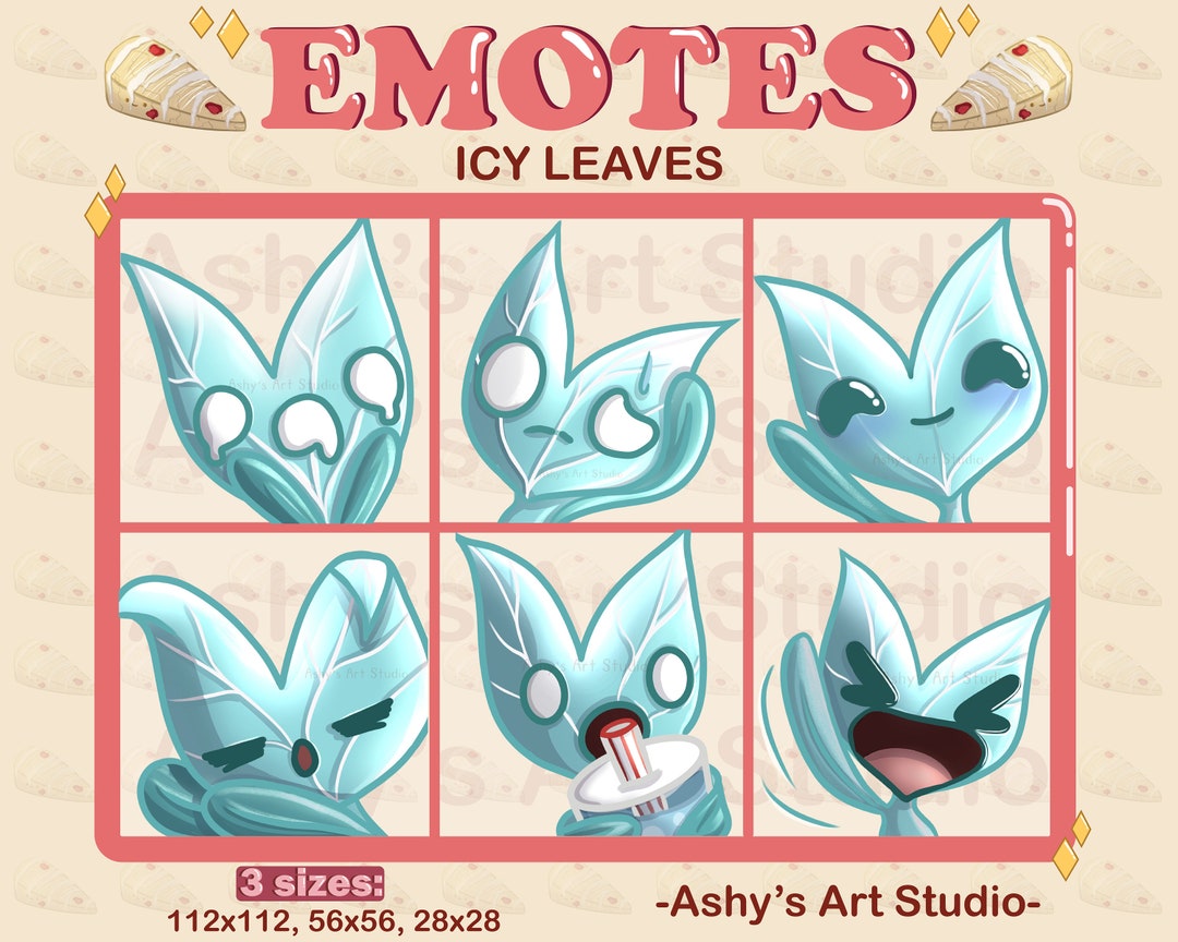 ICY LEAF EMOTES Twitch Youtube Discord Winter Blue - Etsy