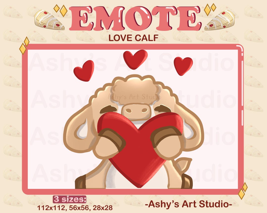 LOVE CALF EMOTE | Twitch, Youtube, Discord, Baby Cow, Calf, Calves ...
