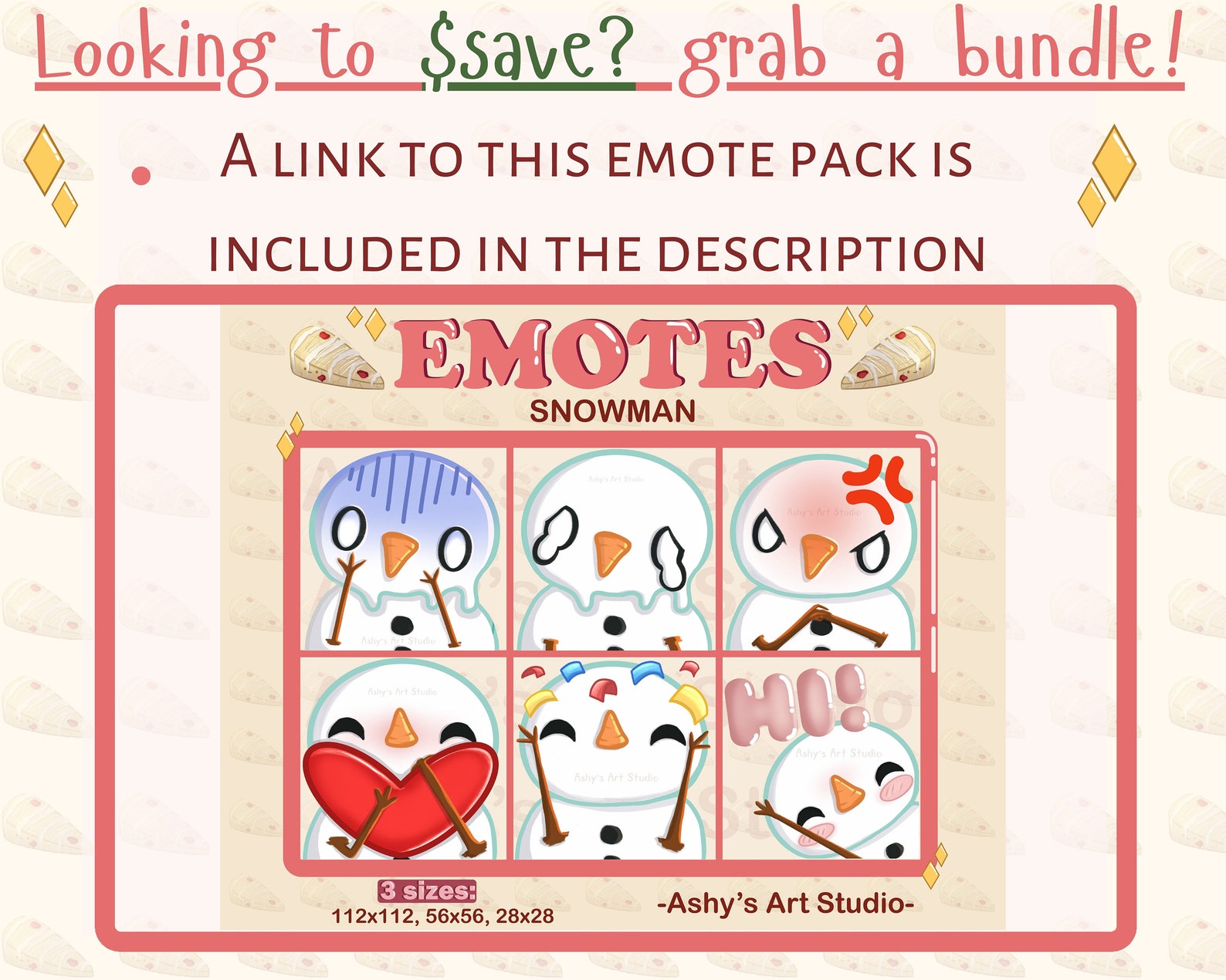 SHOCKED SNOWMAN EMOTE | Twitch, Youtube, Discord, Emotes, Winter Emote ...