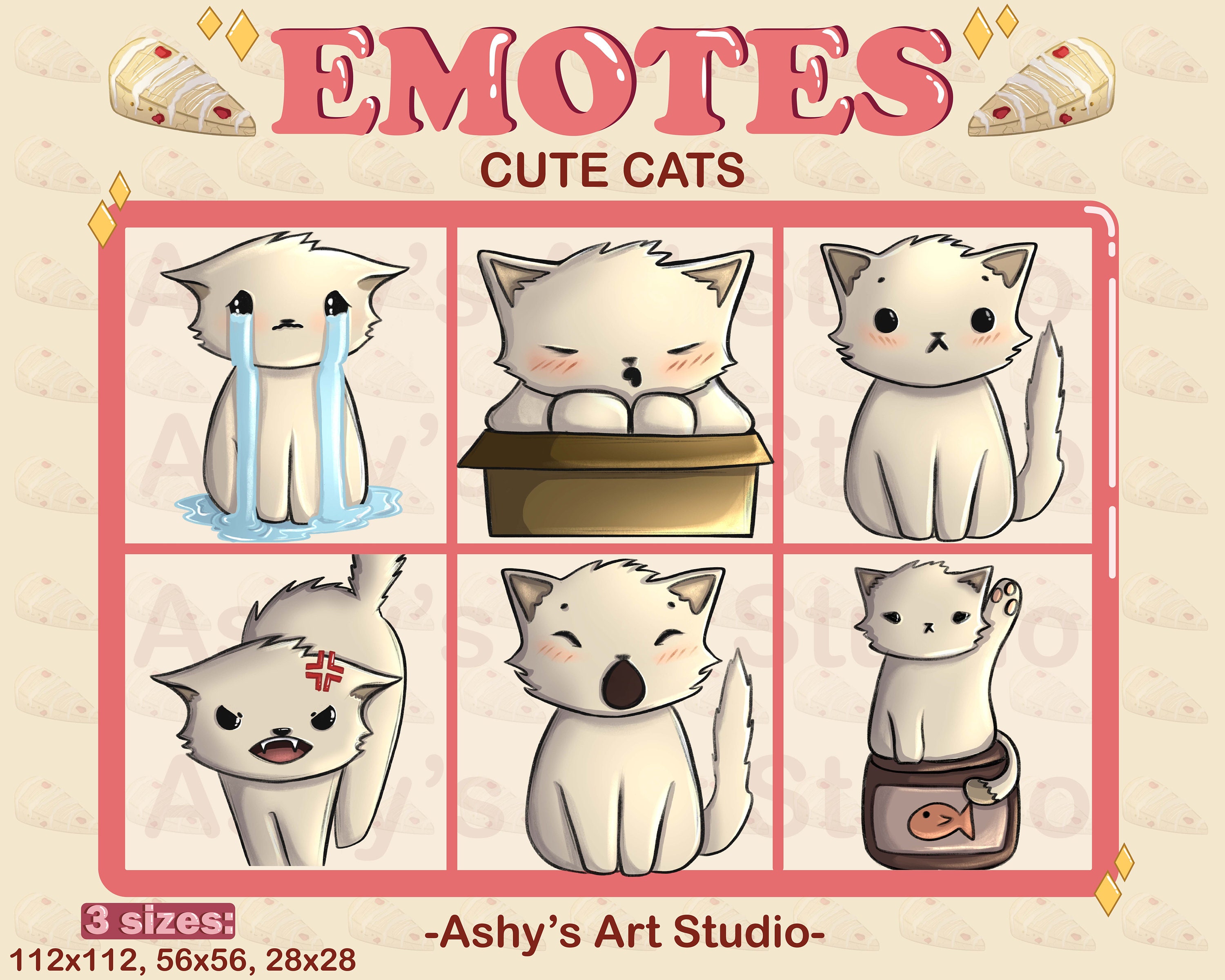 CUTE CAT EMOTES Twitch Youtube Discord Emote Kitten Emote Kitty Emote ...