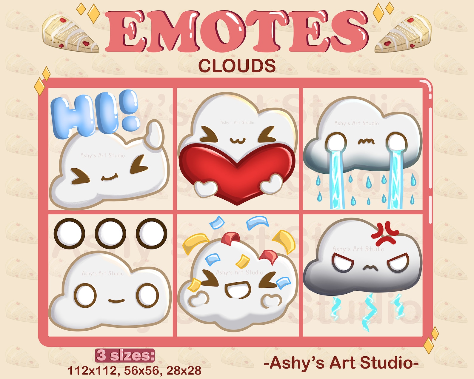 CLOUD EMOTES | Twitch | Youtube | Discord | Emote | Raincloud Emote ...