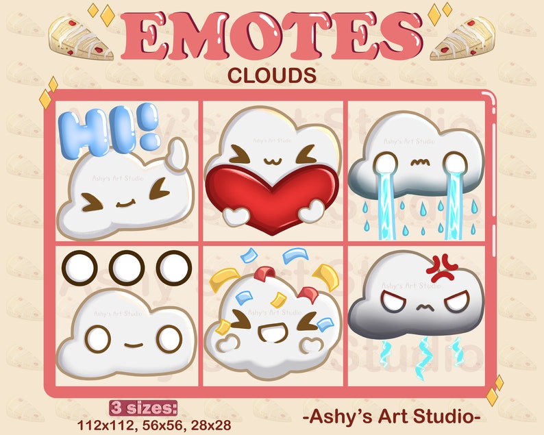CLOUD EMOTES | Twitch | Youtube | Discord | Emote | Raincloud Emote ...