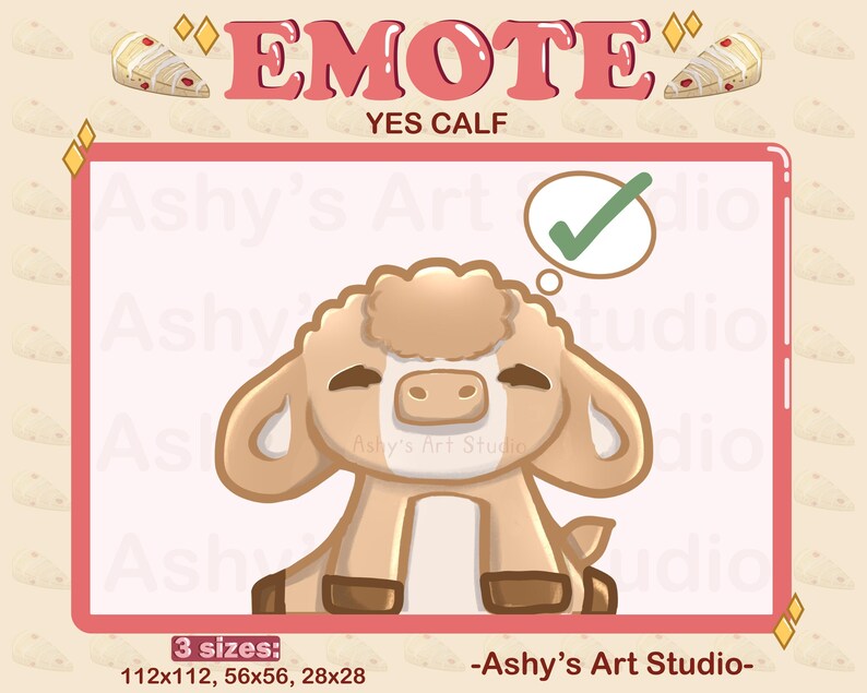 YES CALF EMOTE | Twitch, Youtube, Discord, Baby Cow, Calf, Calves, Cute ...