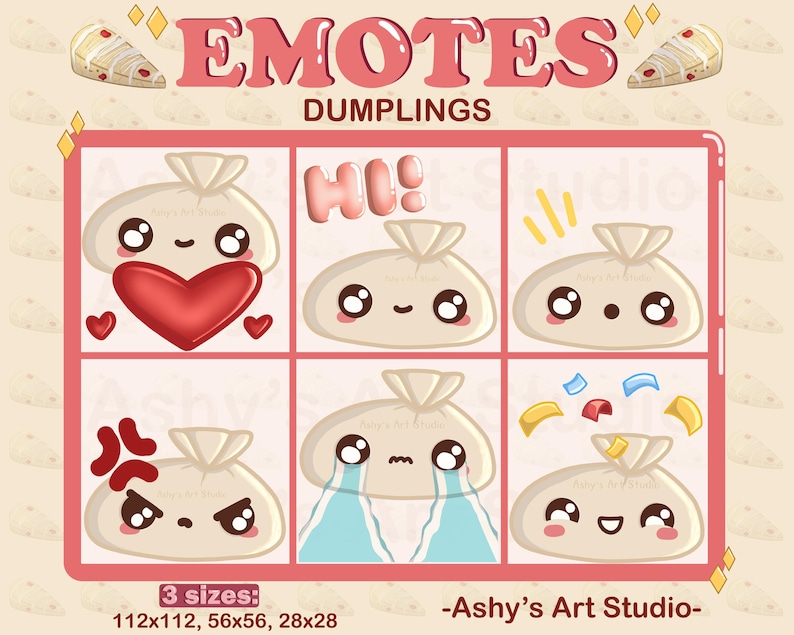 DUMPLING EMOTES Twitch Youtube Discord Emote Food Emote Dumplings ...