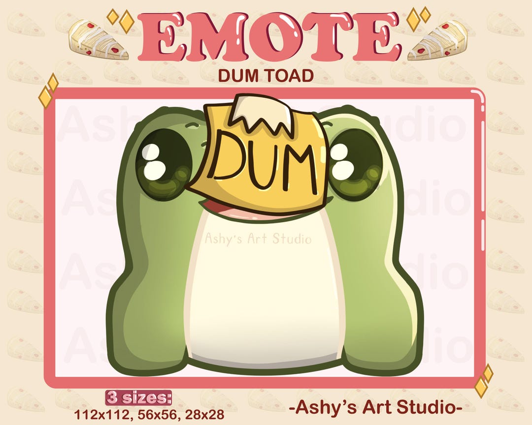 DUM TOAD EMOTE Twitch Youtube Discord Emote Toad Emote Frog Kawaii ...