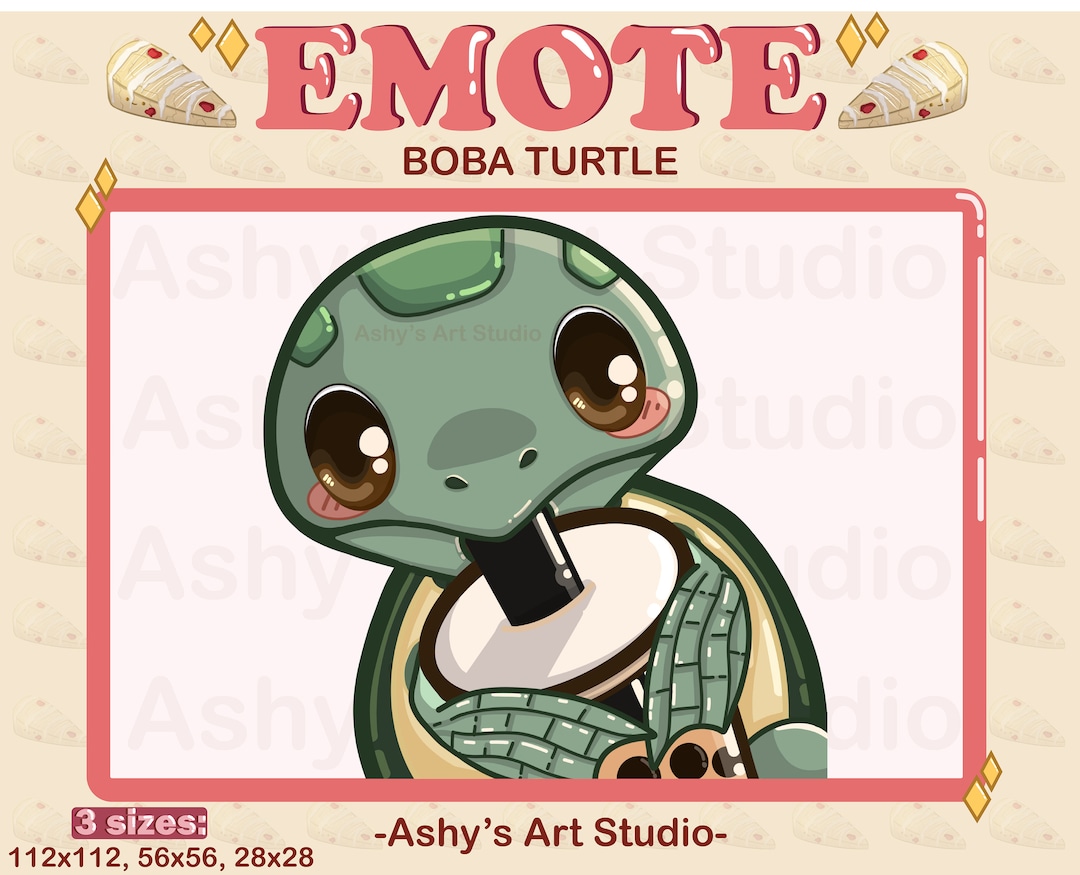 BOBA TURTLE EMOTE | Twitch | Youtube | Discord | Emote | Turtle Emote ...