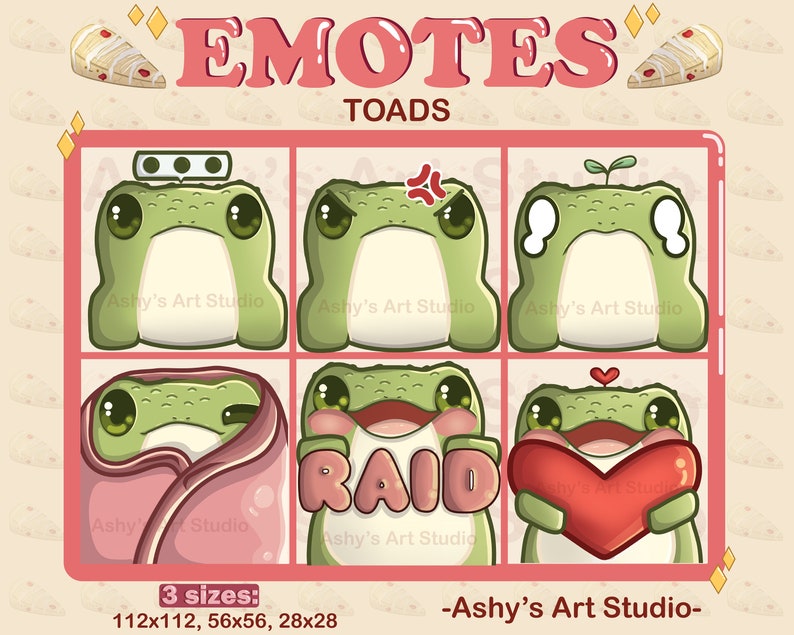 TOAD EMOTES | Twitch | Youtube | Discord | Emote | Toad Emote | Frog ...