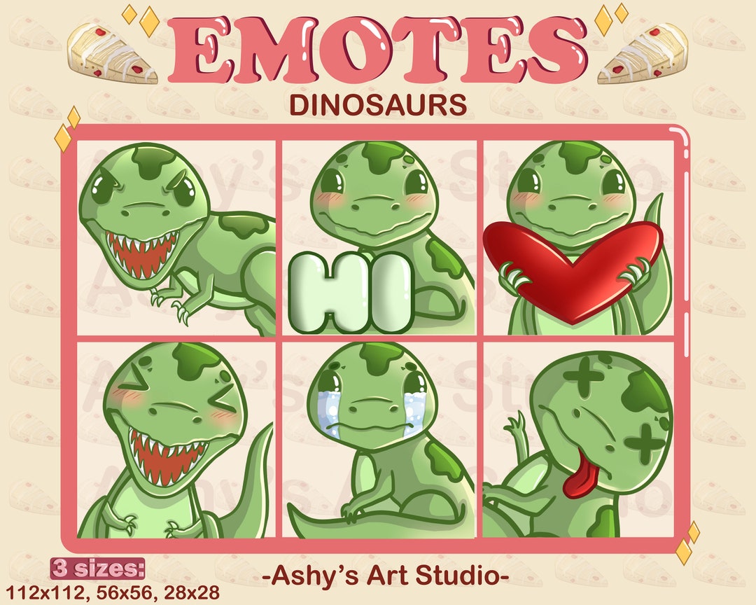 DINOSAUR EMOTES | Twitch | Youtube | Discord | Emote | Jurassic Emote ...