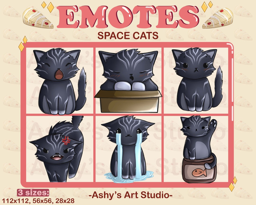 SPACE CAT EMOTES Twitch Youtube Discord Emote Kitten Emote Kitty Emote ...