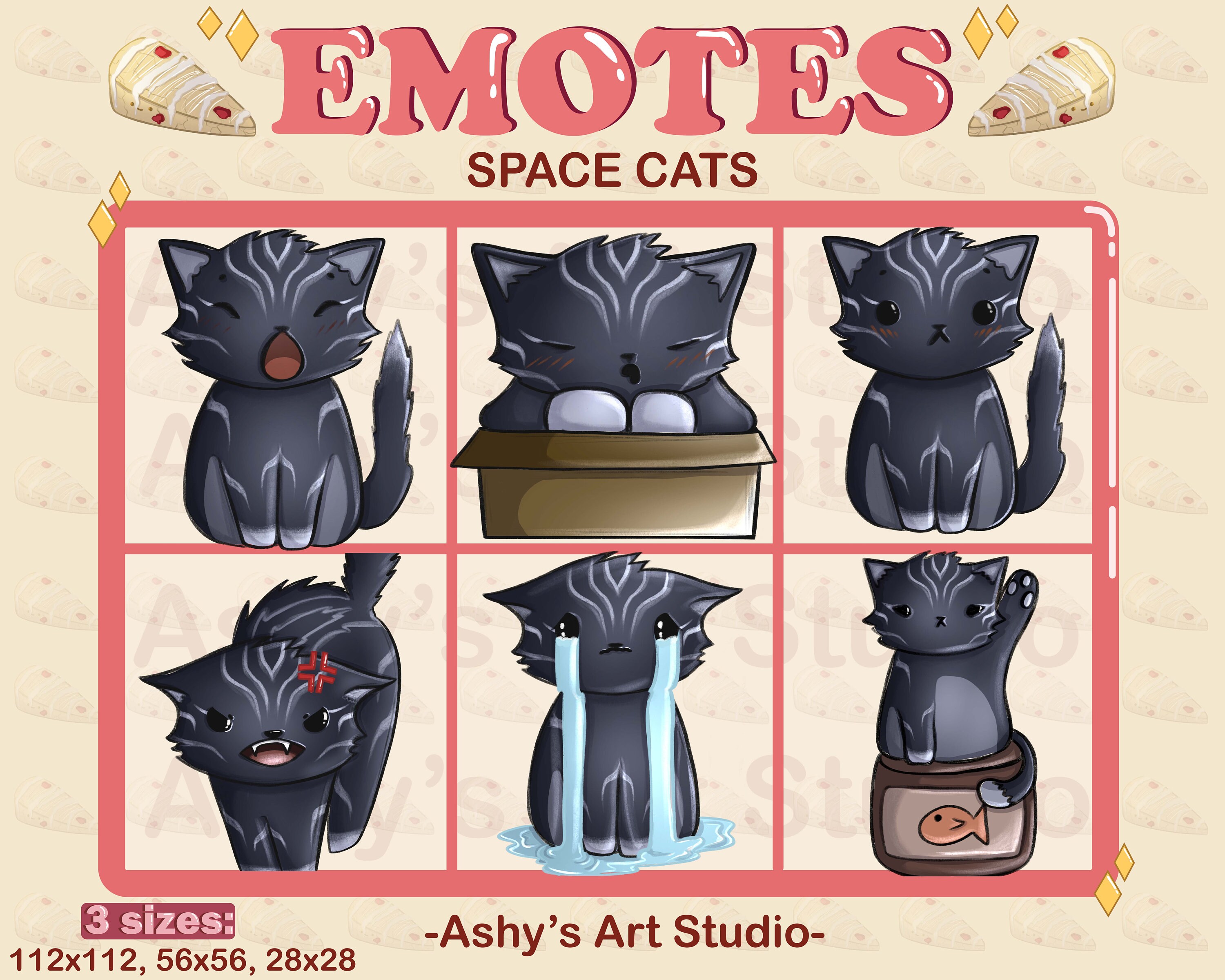 SPACE CAT EMOTES Twitch Youtube Discord Emote Kitten Emote Kitty Emote ...
