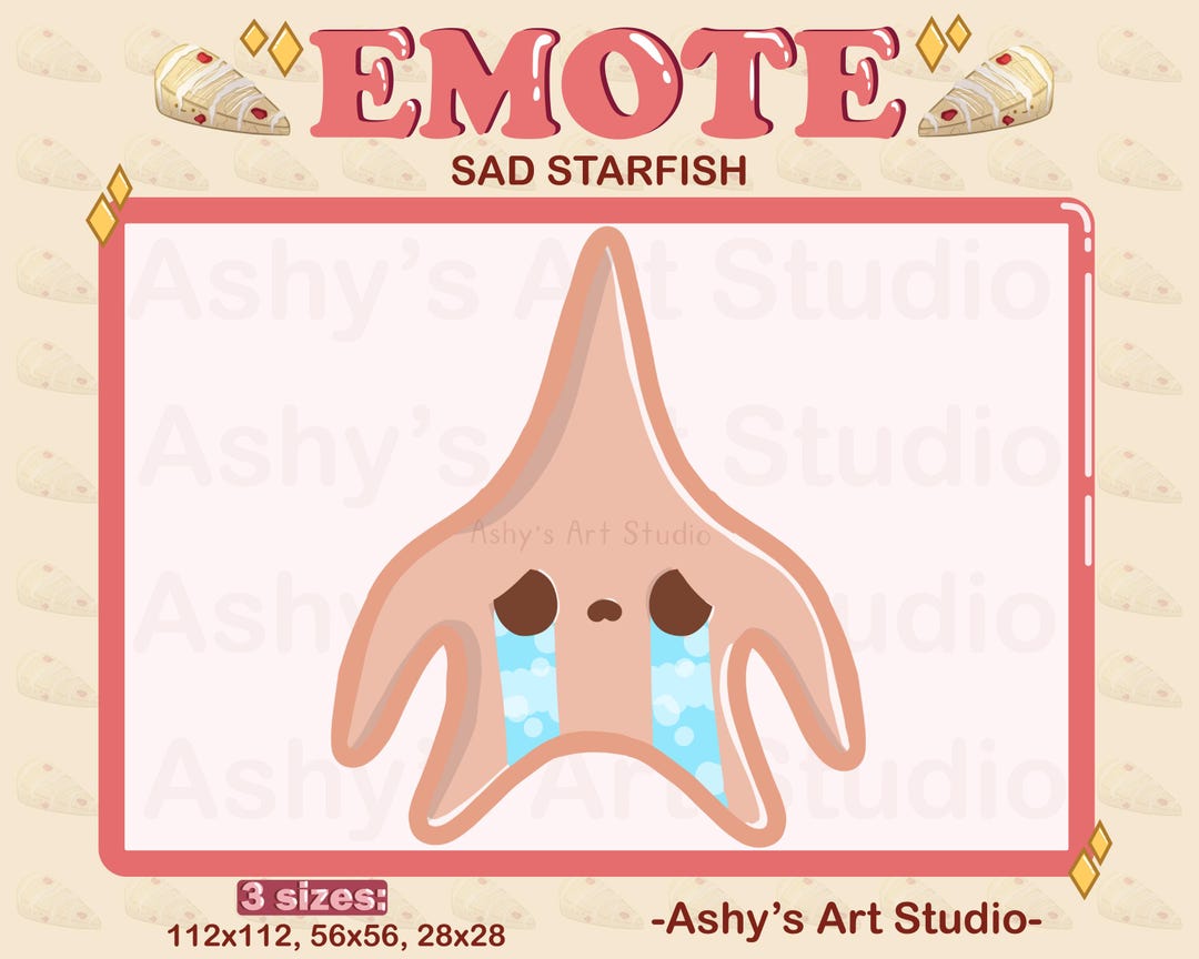 SAD STARFISH EMOTE | Twitch, Youtube, Discord, Starfish Emotes, Star ...