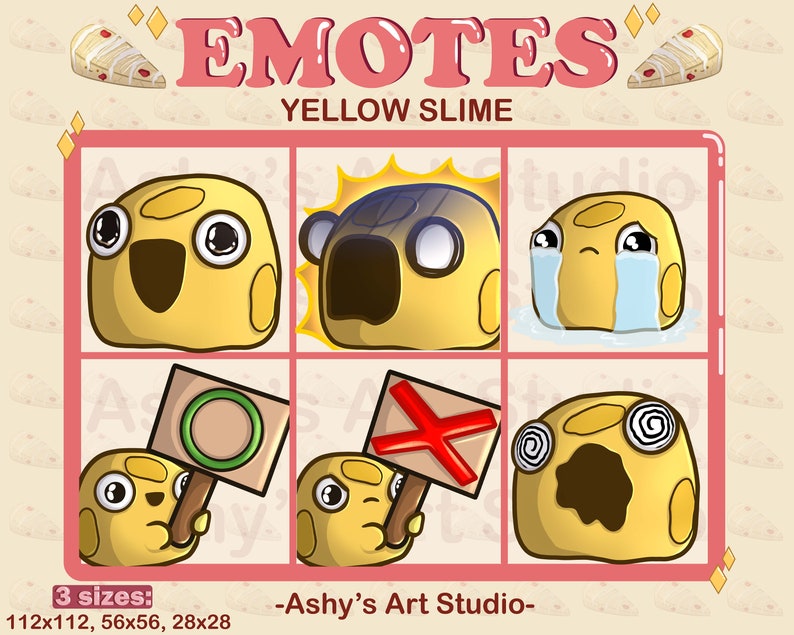 YELLOW SLIME EMOTES | Twitch | Youtube | Discord | Emote | Fantasy ...