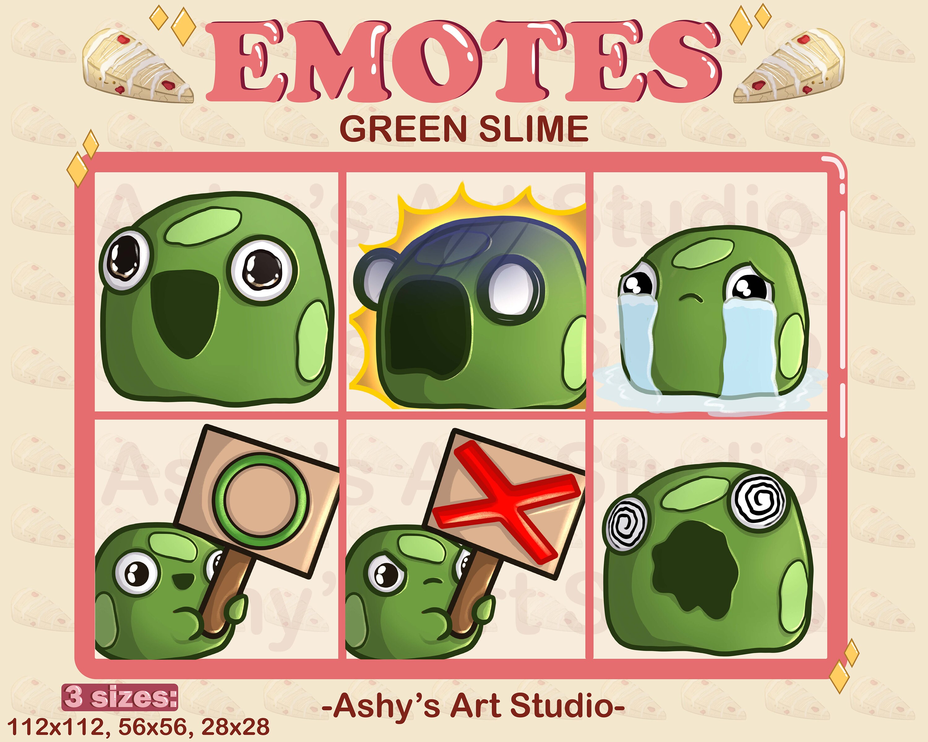 GREEN SLIME EMOTES Twitch Youtube Discord Emote Fantasy Emotes Slime ...
