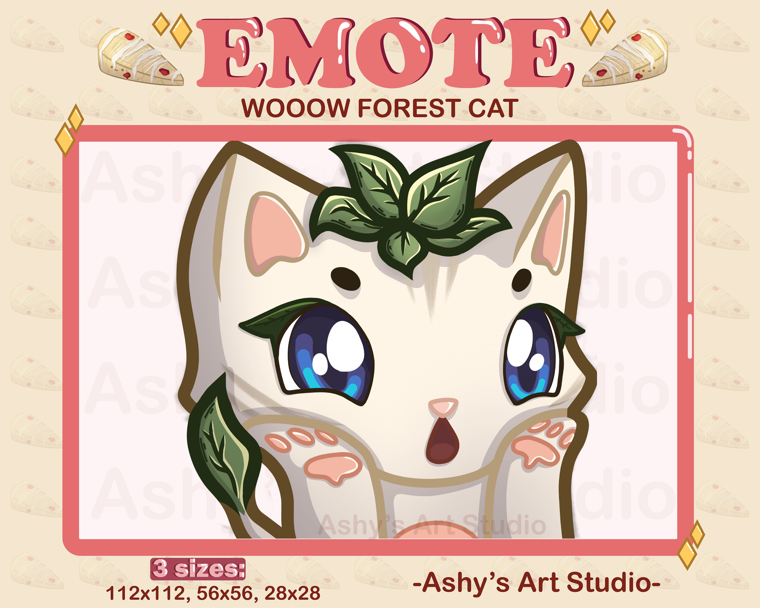 WOW FOREST CAT Emote Twitch Youtube Discord Emote Cat Emote Sparkle ...