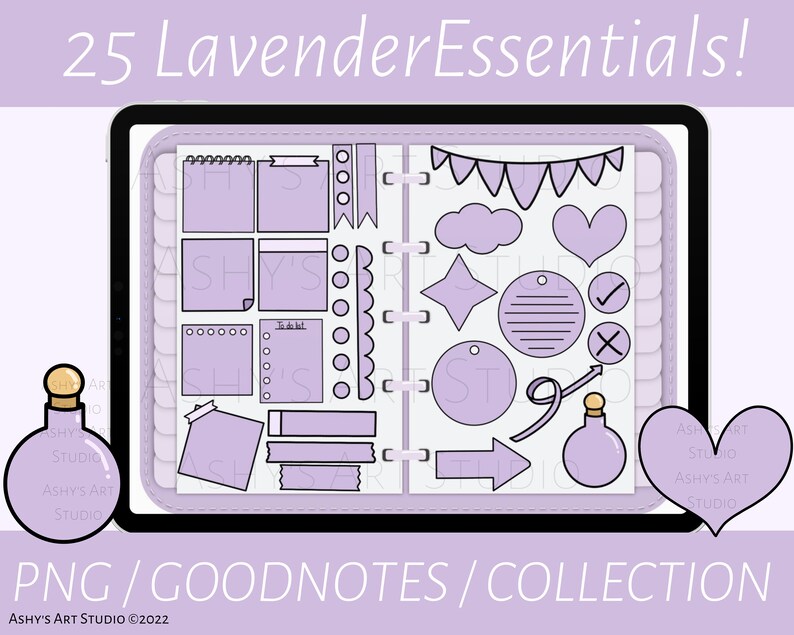 Lavender Goodnotes Stickers, Goodnotes Planner, Digital Organizer, iPad ...