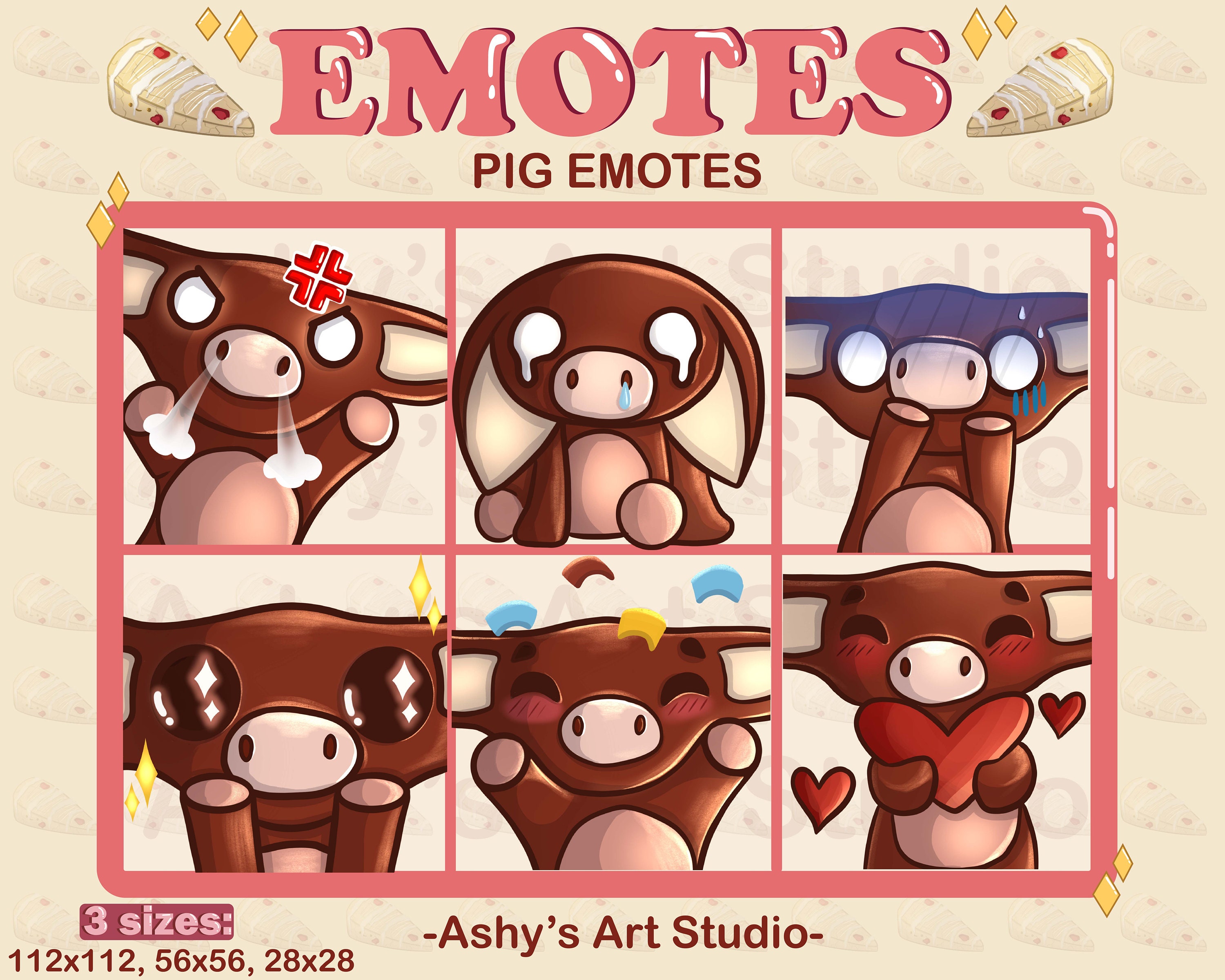 PIG EMOTES | Twitch | Youtube | Discord, Emote, Video Game Art, Emotes ...