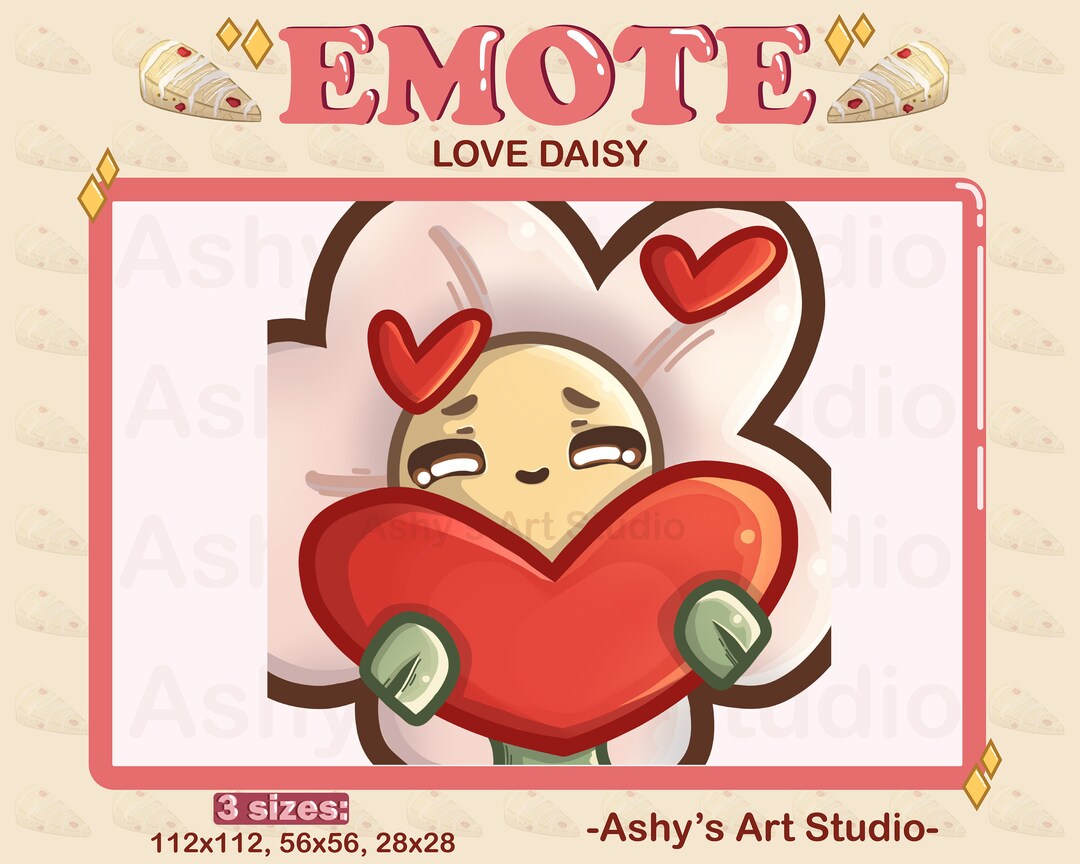 LOVE FLOWER EMOTE Twitch Youtube Discord Emote Daisy Emote Flower ...