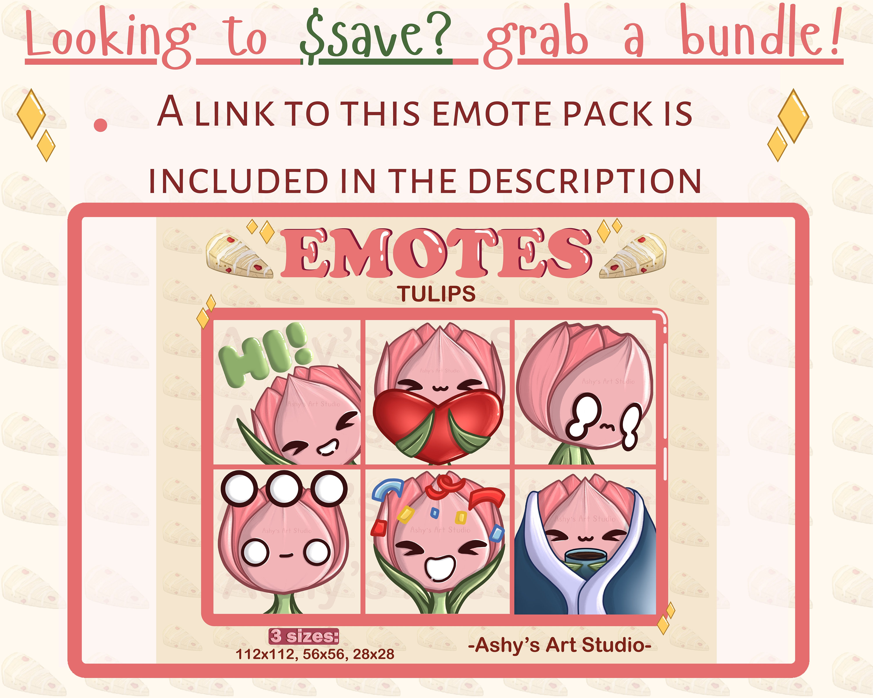 HI TULIP EMOTE | Twitch, Youtube, Discord, Emotes, Plant Emote, Wave ...