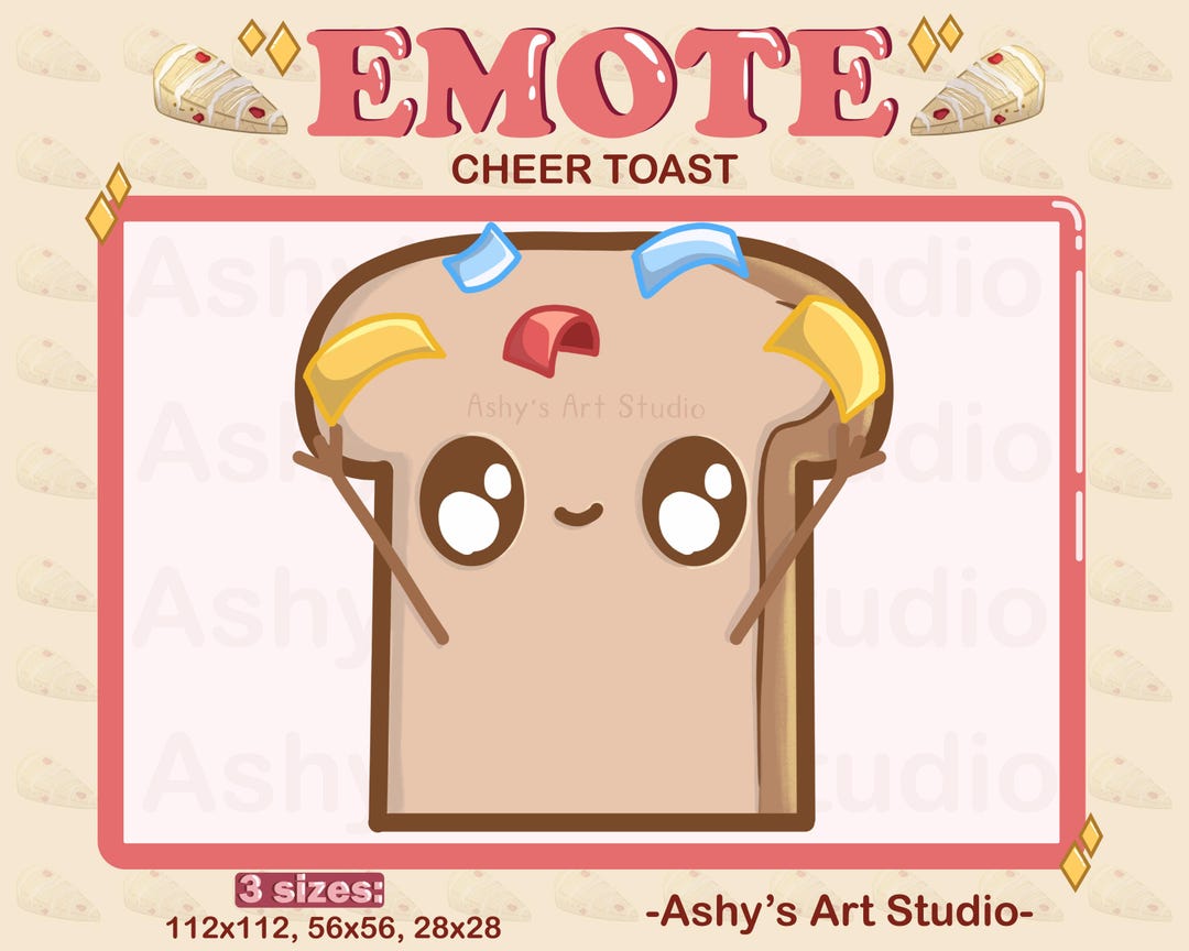 CHEER TOAST EMOTE | Twitch, Youtube, Discord, Toast Emotes, Bread, Food ...