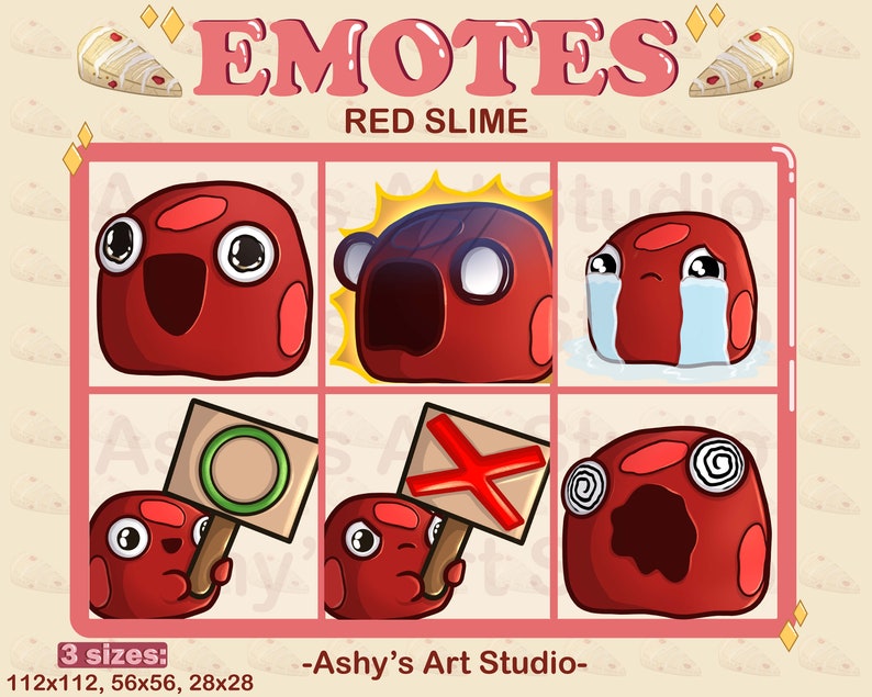RED SLIME EMOTES | Twitch | Youtube | Discord | Emote | Fantasy Emotes ...