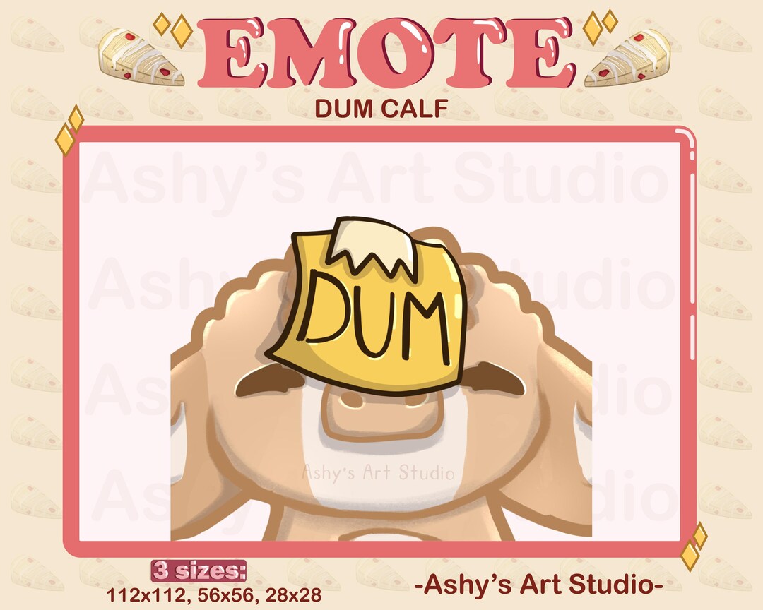 DUM CALF EMOTE | Twitch, Youtube, Discord, Baby Cow, Calf, Calves, Cute ...