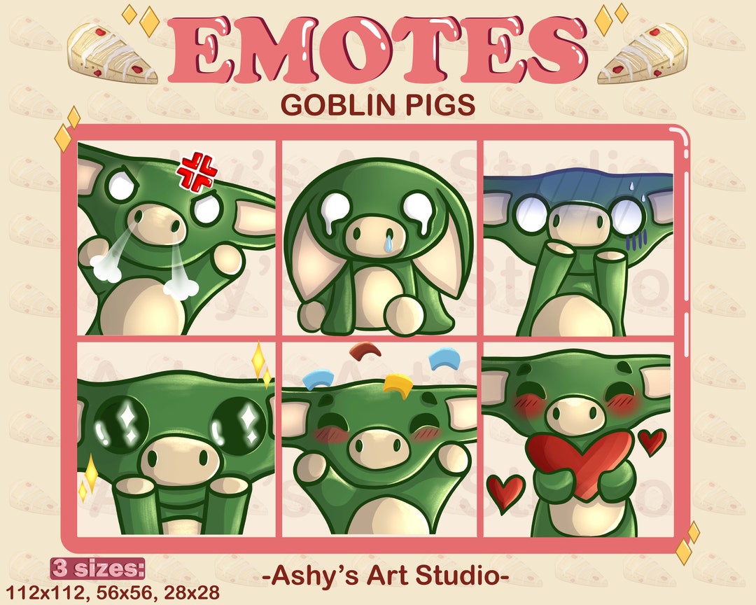 GREEN PIG EMOTES | Twitch | Youtube | Discord | Emote | Fantasy Emotes ...