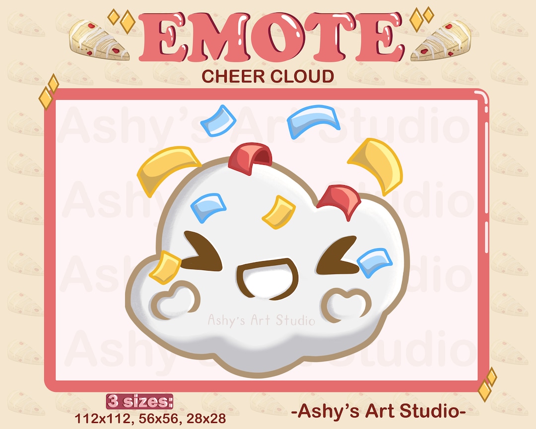 CHEER CLOUD EMOTE Twitch, Youtube, Discord, Emotes, Cloud Emote, Cheer ...