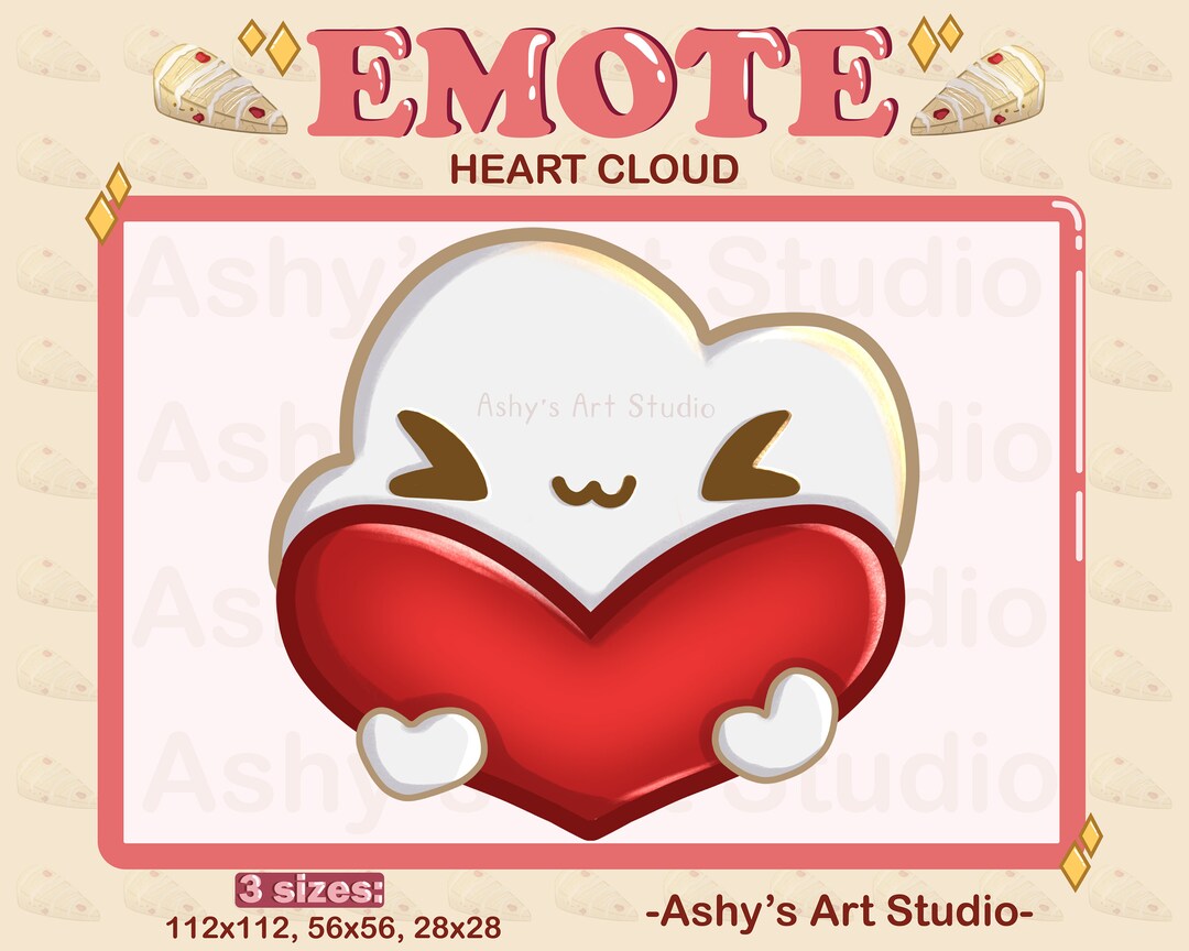 HEART CLOUD EMOTE | Twitch, Youtube, Discord, Emotes, Cloud Emote, Love ...