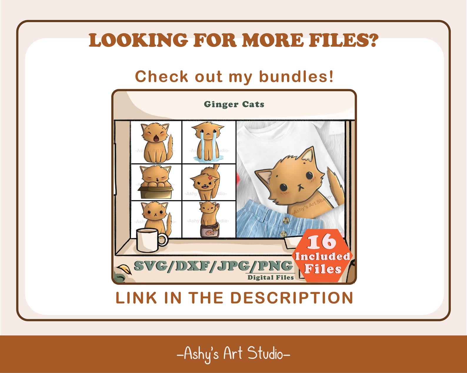 Printable Orange Cat Sticker Sheet, Cricut, Silhouette, Ginger Cat ...