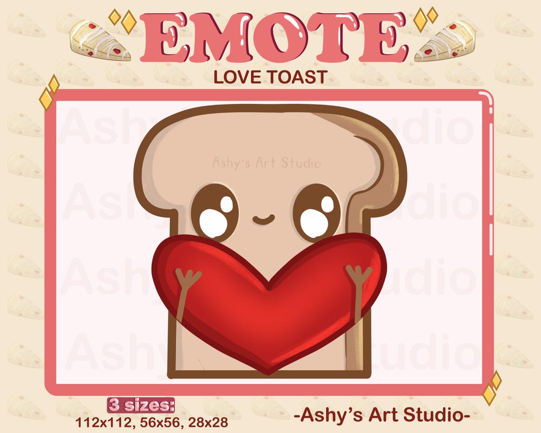 LOVE TOAST EMOTE | Twitch, Youtube, Discord, Toast Emotes, Bread, Food ...
