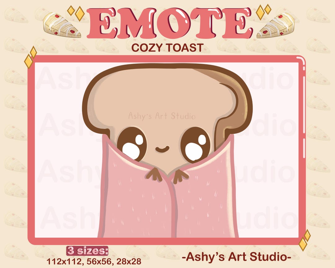 COZY TOAST EMOTE | Twitch, Youtube, Discord, Toast Emotes, Bread, Food ...